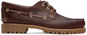 Timberland 3-Eye Lug Handsewn Boat Shoes In 648 Burgundy - 30% Off
